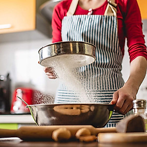 Xpanal Flour Sieve Fine Mesh, 6" Stainless Steel 60 Mesh Round Flour Sifter for Baking Cake Bread