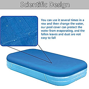 Rectangular Pool Cover,Fits 8.6ftX5.7ft Inflatable Rectangle Swimming Pool Cover, Inflatable Pool Cover, Dustproof Rainproof Waterproof Square for Garden Outdoor Paddling Family Pools Protector