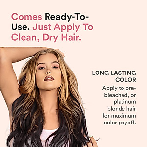 INH Semi Permanent Hair Color Black Onyx, Color Depositing Conditioner, Temporary Hair Dye, Tint Conditioning Hair Mask, Safe, Black Hair Dye - 6oz