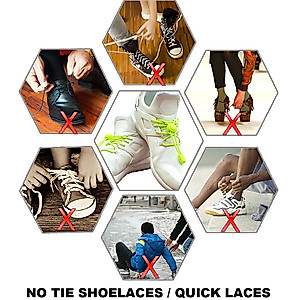 VESONNY Elastic No Tie Shoelaces - Reflective Shoe laces for Kids and Adults (white)