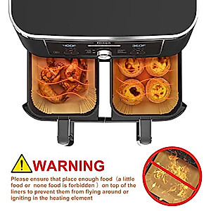 Air Fryer Disposable Paper Liner for Ninja Dual,100PCS Air Fryer Liners Rectangle 8.6x 5.5'', Air fryer Parchment Liners for Ninja DZ201 DZ401, Air Fryer Accessories Baking Paper For Ninja Foodi Dual