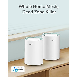 Cudy M1300 2-Pack AC1200 Gigabit Whole Mesh WiFi System, Dual Band, WiFi Extender, High Gain Antennas, VPN, Cloudflare, Connect Up to 100 Devices