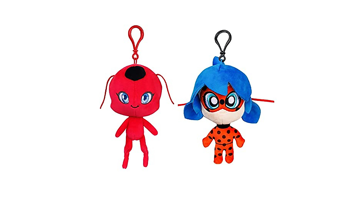 P.M.I. Miraculous Ladybug Plush Clip-on Toys | Two of Four 5-Inch-Tall ...