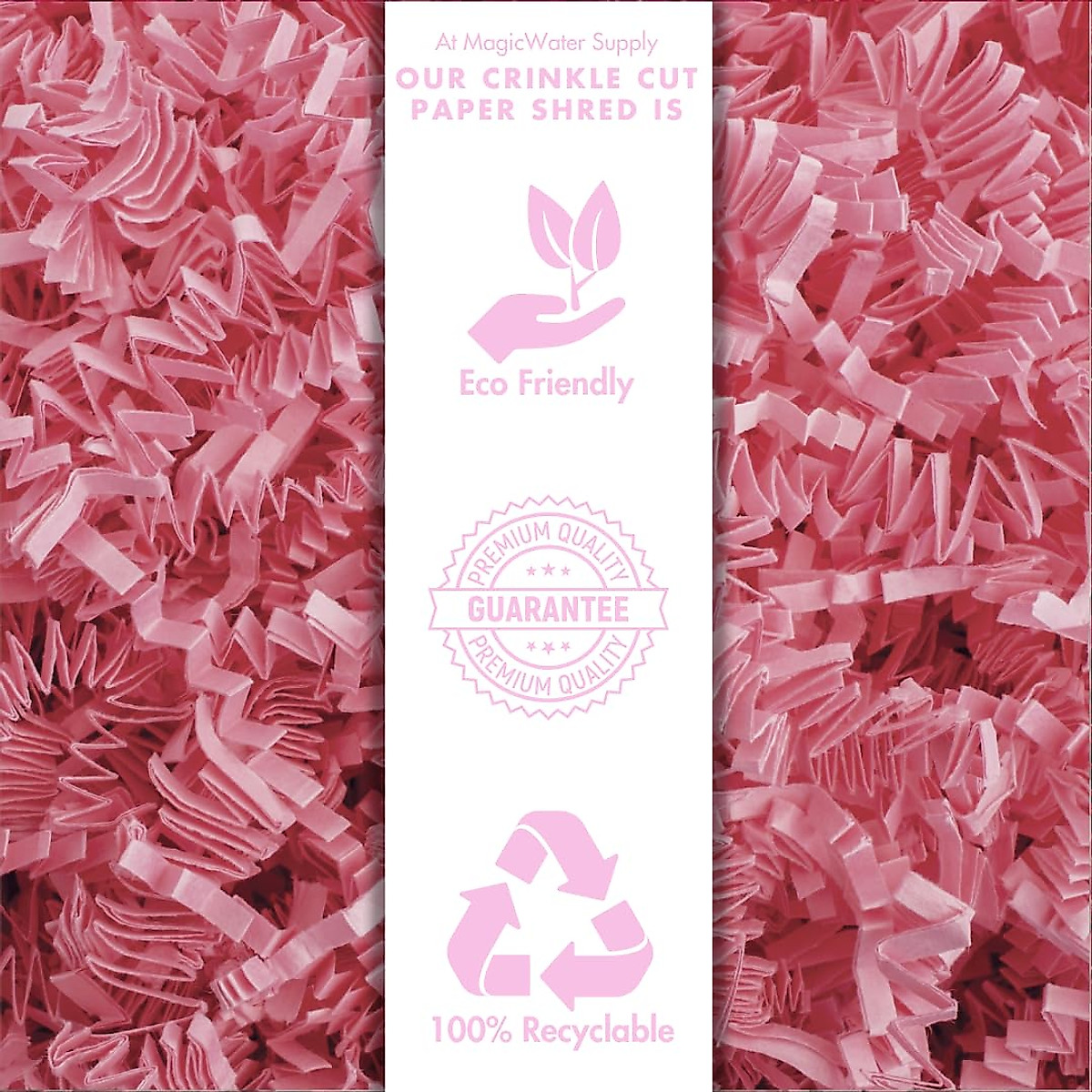 MagicWater Supply Crinkle Cut Paper Shred Filler (1 LB) for Gift Wrapping & Basket Filling - Light Pink