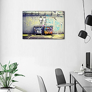 DINGDONG ART - Graffiti Street Art Canvas Graffiti Art Prints on Canvas Stretched Framed Canvas Wall Art Decor for Living Room Home Walls Ready to Hang