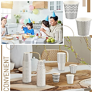 600 Pack Disposable 3 oz Paper Cups, Mouthwash Small Tasting Cups Bathroom Paper Coffee Cold Beverage Drinking Cup for Picnic, BBQ, Party, Travel and Event (Stylish)