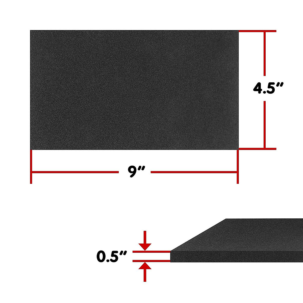 XCEL 2-Pack Strapless Knee Pads 9" x 4.5" x 1/2" No Strap Knee Pads Knee Pad Inserts Cushion for Work Pants, Neoprene, Water and Weather Resistant