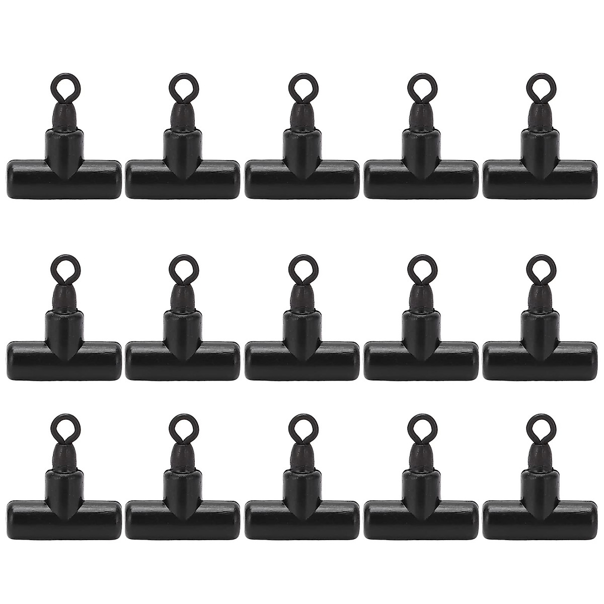 15pcs T Shape Sleeve Swivels T Shape 3 Way Swivel Connector Cross Line Fishing Tackle Accessory