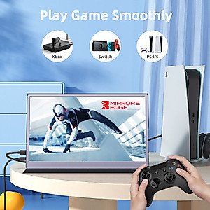 Portable Monitor 4K - 15.6inch UHD 3840×2160 100% sRGB USB-C Mini HDMI External Second Monitor Portable IPS Screen Computer Display with Speakers for Laptop MacBook Switch PS5/4 Xbox