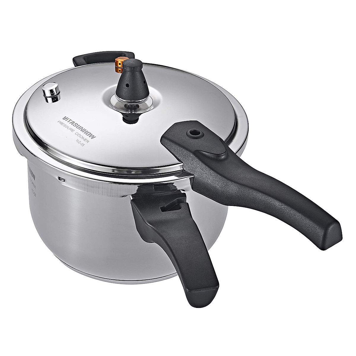 VITASUNHOW Stainless Steel Pressure Cooker with Steamer Basket, Faster Cooking and Safety Pressure Release (9-Liter)