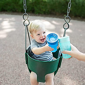 Dr. Brown’s™ Silicone Starter Spoon and Teether, 2-Pack with Suction Bowls, BPA Free, 2-Pack and Milestones™ Cheers360™ Training Sippy Cups, Blue Aqua, 10oz, 2-Pack