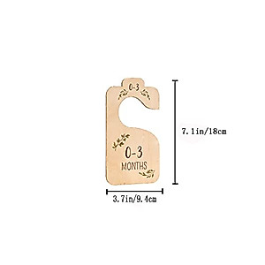 TOBETOPTOOLER 8 Pcs Baby Closet Dividers Nursery Baby Closet Hanger Organizer Wood Double Sided Baby Clothes Dividers from Newborn to 24 Months (Burlywood)