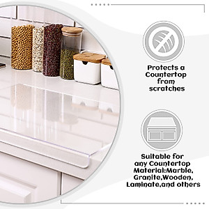 Yoande 2 Pieces Acrylic Cutting Board with Counter Lip Clear Chopping Non Slip Transparent Board for Kitchen Large Thicker Board for Countertop Protector Home Restaurant 24 x 18 Inch, 18 x 14 Inch