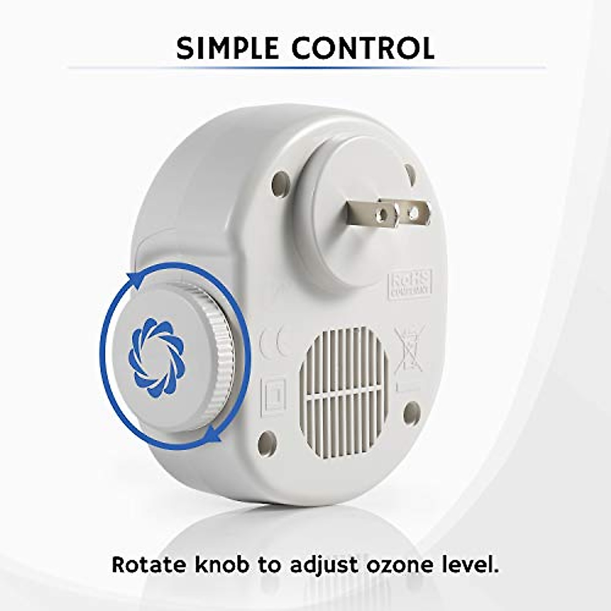 Airthereal B50 Mini Ozone Generator Air Purifier- Removes Odors and Sterilizes Air in Small Spaces Up To 320 Sq Ft - Plug in Mini Air Ionizer, Adjustable Ozone Output of 10-50 mg/h