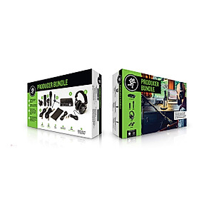 Mackie Producer Bundle with Onyx Producer interface, EM89D dynamic mic, EM91C condenser mic and MC-100 headphones.