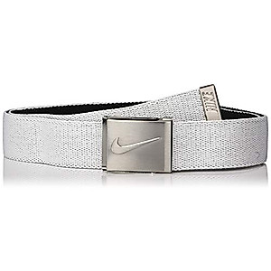 NIKE Men's Standard Reversible Stretch Web, White/Black, O/S
