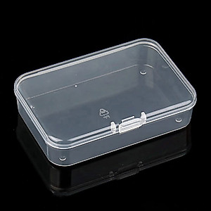 4 Pcs Clear Plastic Storage Containers Small Bead Organizer Boxes Portable Travel Pill Cases with Hinged Lid