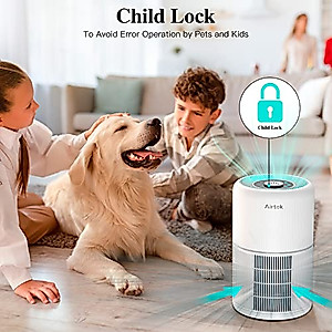 AIRTOK HEPA Air Purifier for Bedroom Home with Fragrance Sponges | 4-In-1 H13 True HEPA Air Filter for Smoke Dust Pollen Pet Dander Odors,99.97% Removal to 0.1 Microns | Ozone-Free, Night Light