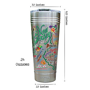 Catstudio New Jersey Thermal Tumbler | Triple Wall Insulation With Non Slip Bottom | Great Travel Cup for Water, Coffee, Tea, or Smoothies