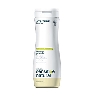 ATTITUDE Body Wash for Sensitive Skin with Oat and Argan Oil, EWG Verified, Dermatologically Tested, Vegan, 16 Fl Oz