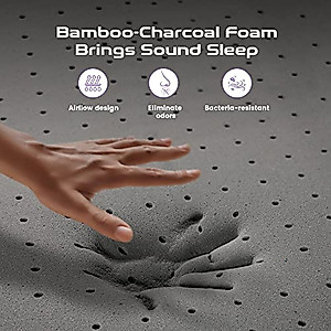 Sersper 8 Inch Bamboo Charcoal Cooling Gel Memory Foam Full Mattress -Medium Firm - with Moisture Wicking Cover and Edge Support for Motion Isolating - Made in North America
