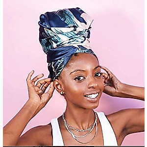 Glow By Daye Charmeuse Satin Prefolded Head Scarf, Double Layered Satin Bandana for Women, Large (St. Maarten)