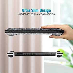 Fintie Slim Carrying Case for Nintendo Switch OLED Model 2021/Switch 2017 - [Slim Fit] Shockproof Protective Travel Storage Bag w/10 Game Cartridges for Switch Console Joy-Con, Gray