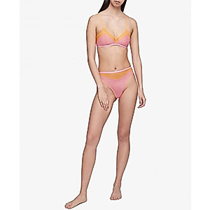Calvin Klein Women's CK One Sheer Pride High Waist Tanga, Orange Juice, Large