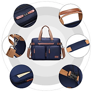 PETITE SIMONE 3 in 1 Laptop Bag 17.3 Inch Men's Work Bag Business Handbags Briefcase Backpack,Computer Bag,Messenger Bag For Men Women, Navy Blue