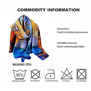 Acotavie Scarfs for Women Dressy Fashion Scarves Long Floral Pattern Scarf Lightweight Sunscreen Shawls (C028)