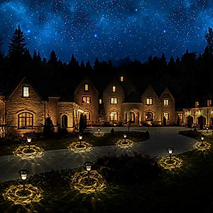 GIGALUMI 8 Pack Solar Pathway Lights, Solar Pathway Lights Outdoor Warm White, Waterproof Glass Stainless Steel Automatic Solar Landscape Lights for Patio, Yard, Lawn, Garden and Path (Silver Finish