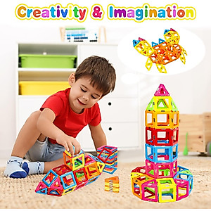 Toptoday Magnetic Building Blocks,Magnetic Tiles Building Blocks Toddlers Toys Magnets for Kids, Girls and Boys Birthday Gift 30pcs-4