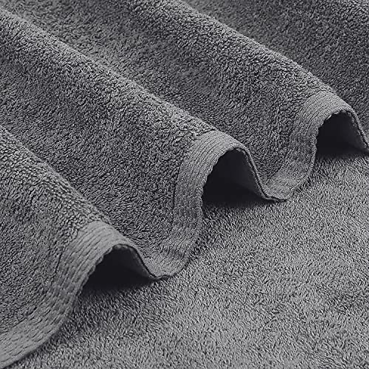LANE LINEN Cotton Bath Towels for Bathroom Set-18 PC Bathroom Towels Set-4 Bath Towels, 6 Hand Towels for Bathroom, 8 Wash Cloths for Your Body, Soft Turkish Towel Sets for Bathroom - Space Grey