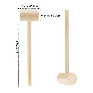 18 Pieces Mini Wooden Crab Lobster Mallets Seafood Shellfish Crab Hammer Solid Hardwood Hammer for Breakable Chocolate Heart, Cracking Seafood Tool and Craft Toys for Kids