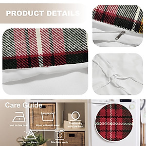 BaoNews Scottish Tartan Duvet Cover Set Twin Size,3 Pieces Green Wool Plaid Symmetric Square Fashion Bedding Set Hotel Quality PolyesterComforter Cover Set with 2 Pillowcases(No Filler)