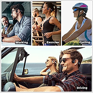 TOHUNZO Air Bone Conduction Headphones, Wireless Bluetooth 5.0 Open Ear Headphones IPX5 Sweatproof Lightweight HiFi 9D Stereo 15 Hrs Playtime Sports Headset with Mic for Running, Cycling, Gym
