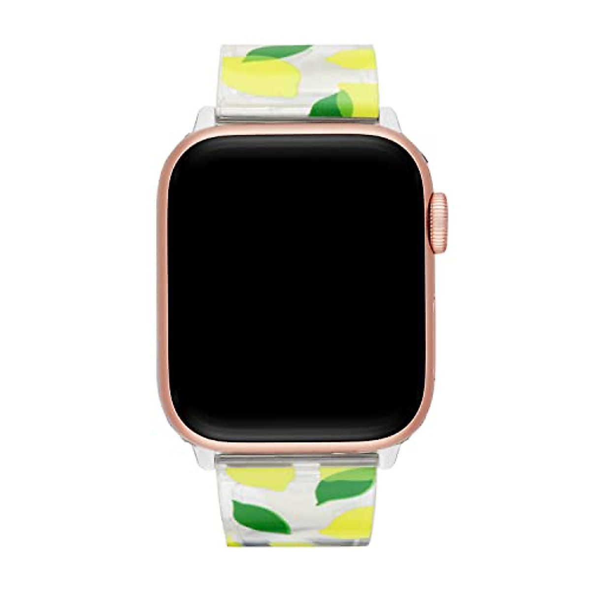 Kate Spade New York women's clear and yellow polyurethane band for apple watch®, 38/40/41/42/44/45/49mm (Model: KSS0172E)