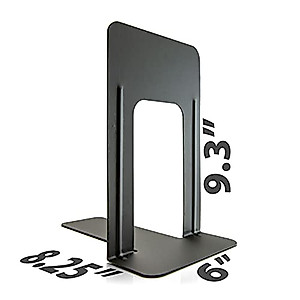 Officemate Non-Skid Bookends, 9”, Non-Skid Base, Chip Proof Enamel Coating (93051)