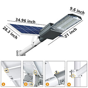 5000 Watt Solar Street Lights Outdoor, 400000LM 6500K High Powered Commercial Parking Lot Lights Dusk to Dawn, Waterproof Solar Security Flood Lights with Remote for Yard, Parking Lot, Driveway