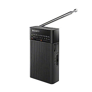 Sony ICFP26 Portable AM/FM Radio (Black) Bundles (Battery Bundle)