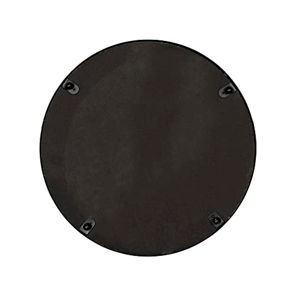 Stratton Home Decor Metal and Wood Tray - Farmhouse Round Tabletop Tray for Table Decoration - Rustic Ornament for Coffee Tables, Credenza, Countertop - Black Handles, Matt Surface - Housewarming Gift