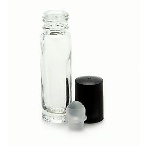 24, Clear, 10 ml Glass Roll on Perfume Bottles with 3 ml Dropper