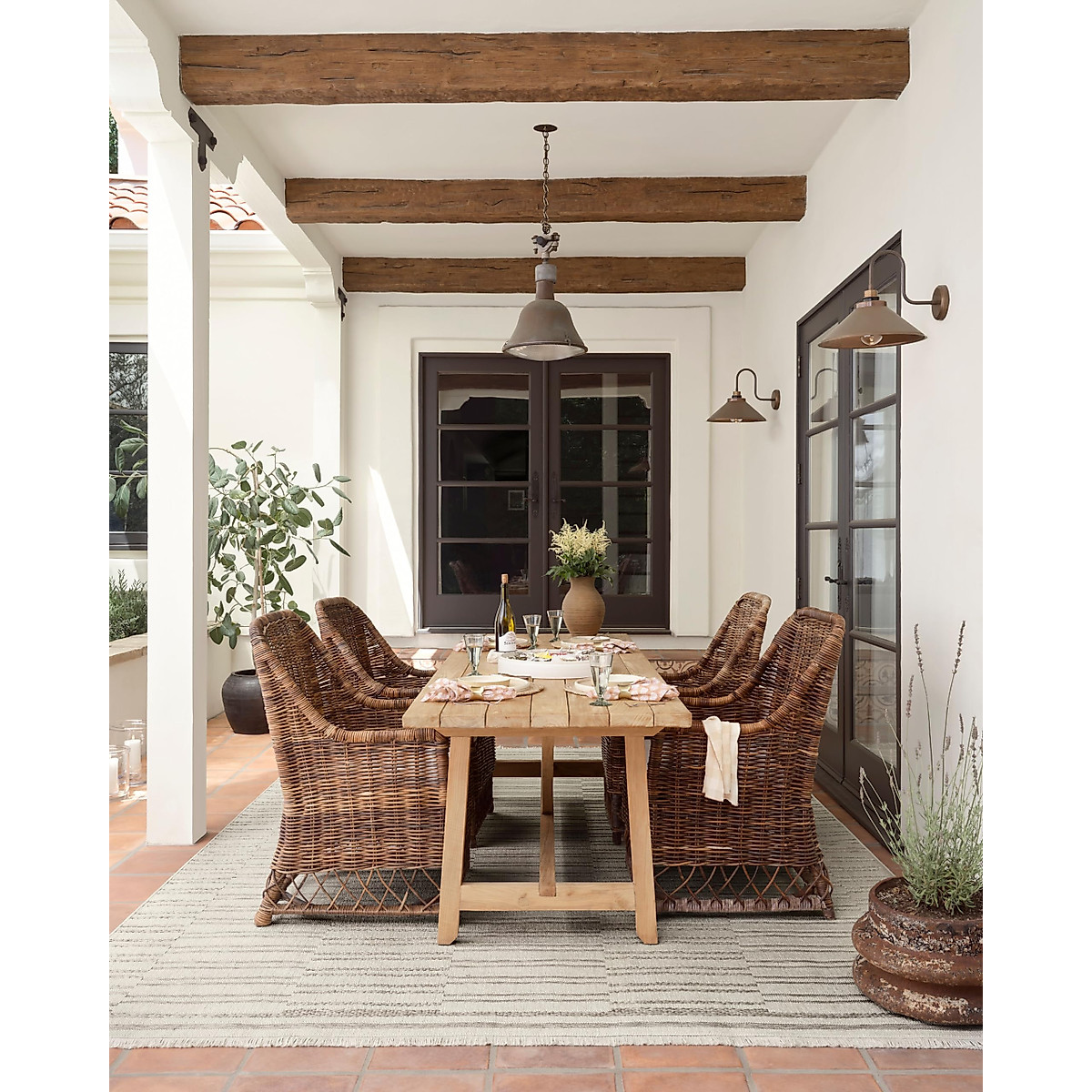 Loloi Amber Lewis x Loloi Malibu Collection MAB-03 Tan / Ivory, 11'-4" x 15', Indoor/Outdoor, Area Rug