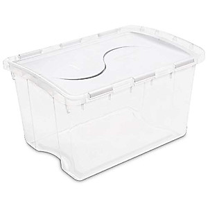 Sterilite 1914 Single 48 Quart Hinged Lid Storage Box Tote Container (18 Pack)