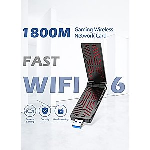Wavlink WiFi6 USB Adapter for PC,AX1800 Dual Band 2.4GHz/ 5GHz Wireless USB Network Adapter for Desktop Windows 11/10, Mini Travel Size,Wireless USB Network Adapter,WPA3
