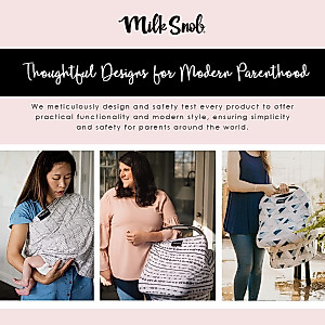 Milk Snob Original 5-in-1 Cover - Added Privacy for Breastfeeding, Baby Car Seat, Carrier, Stroller, High Chair, Shopping Cart, Lounger Canopy - Newborn Essentials, Nursing Top, Hampton Rose