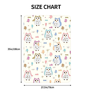 Rutiea Colorful Owl Pastel Pattern Car Seat Cover for Babies, Peekaboo Opening Minky Carseat Canopy Stroller Cover for Newborn, Mom Nursing Breastfeeding Covers, Blanket for Infant Toddler