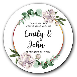 24pcs Personalized Wedding Stickers, Thank You for Coming Stickers, Thank You for Celebrating with Us Sticker, Wedding Stickers for Envelopes, Wedding Favors W44 (24 Pieces)
