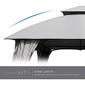 Grand Patio 13'x20' Gazebo for Patio Double Vent Canopy with Netting and Curtains for Deck Backyard Garden Lawns