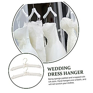 Homoyoyo 2pcs Non- Hanger Hanging Racks for Clothes Heavy Duty Anti- Clothes Hanger Non- Clothes Hanger Bride Hanger for Wedding Dress Spadded Hangers Wedding Dress Hangers